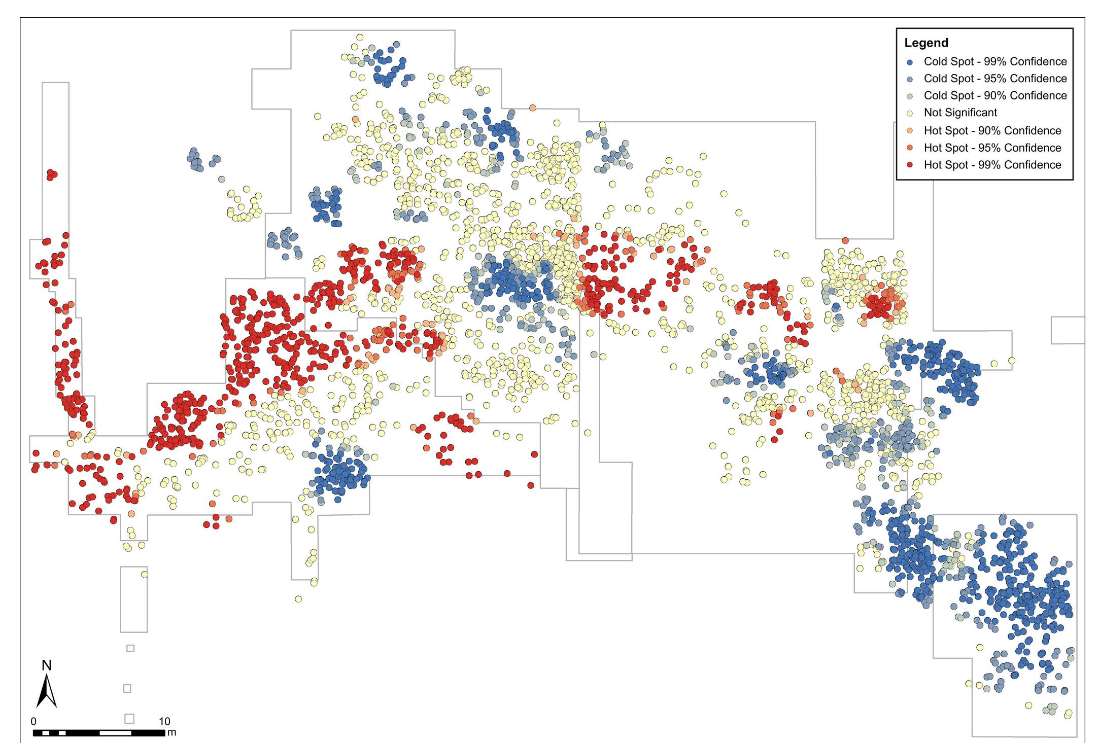 Hotspots map. the map shows the layout of the concentrations