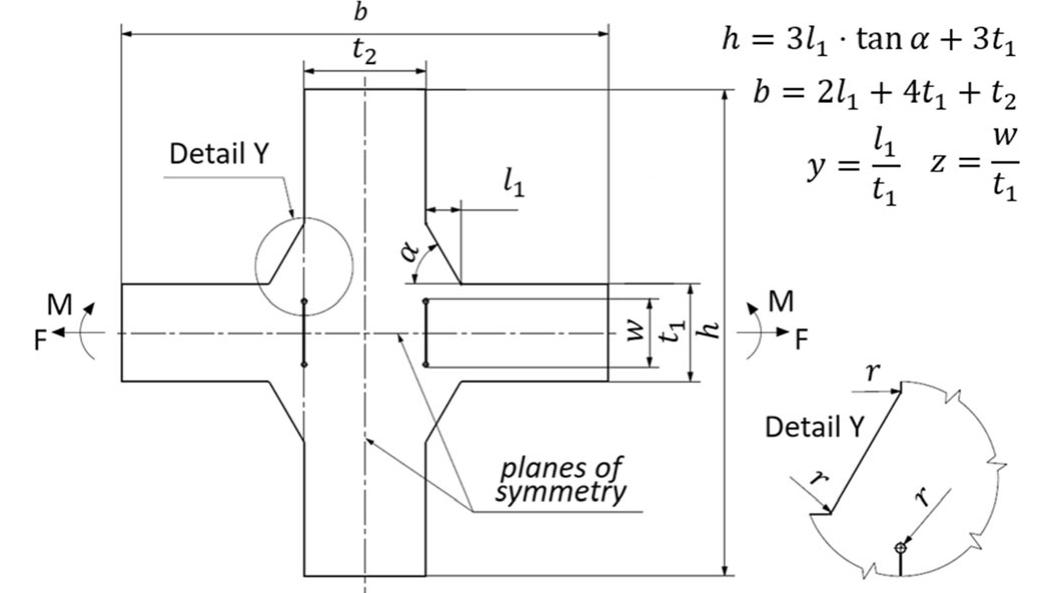 Parameterized geometry of the cruciform joint with symmetric