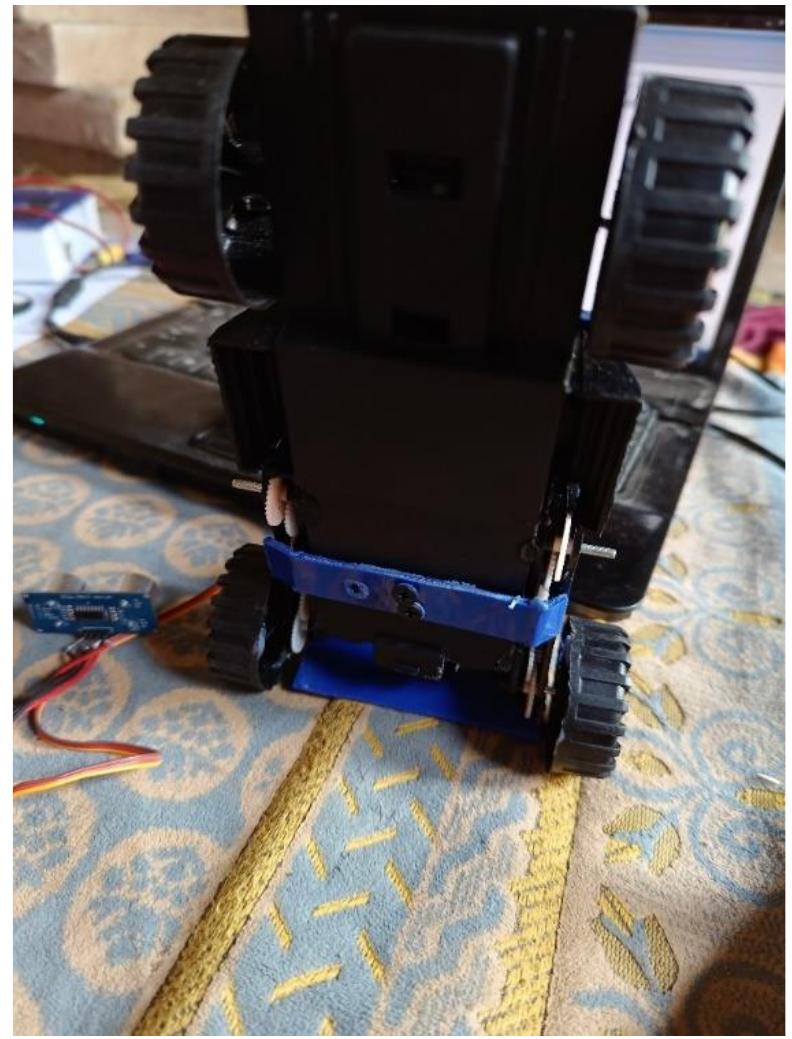 Four wheels are used to move the robot a wheel is a