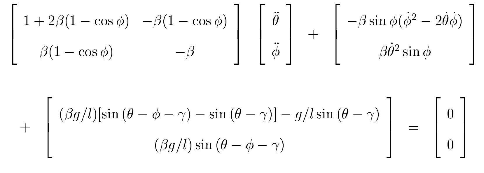 These are the equations of motion for a simple double