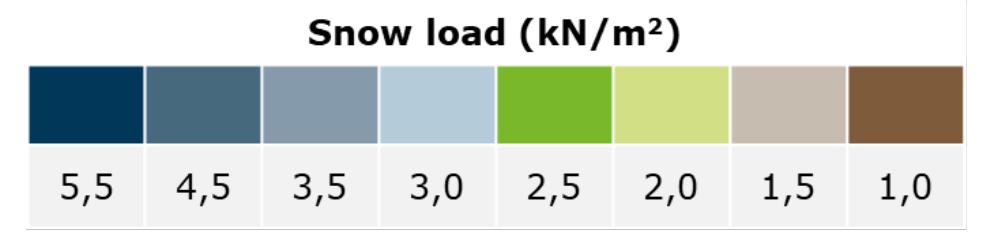 Snow load zone (kn/m?) for snow map v. adapted from eks 10
