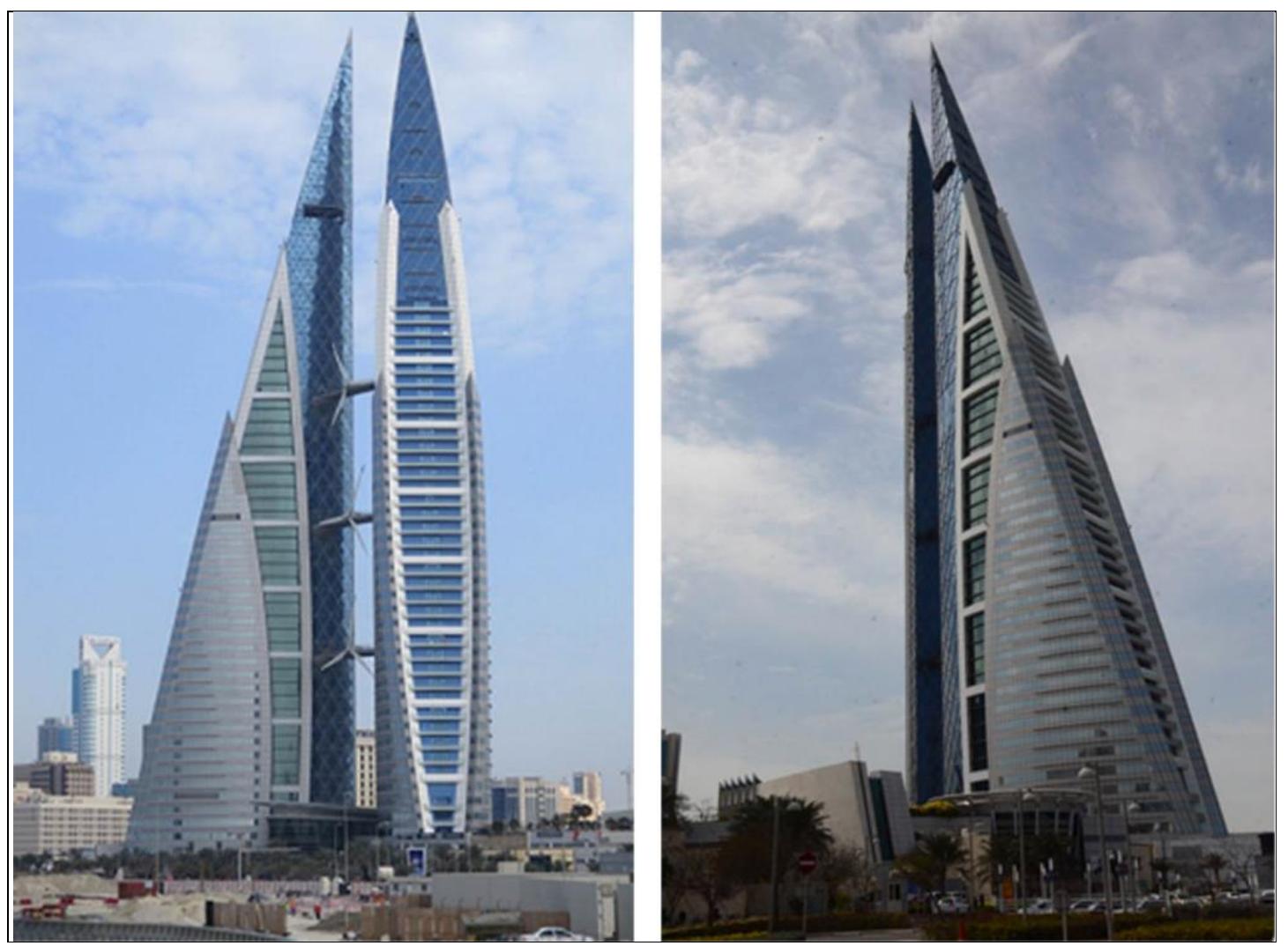 Bahrain world trade center is a complex of two twin office