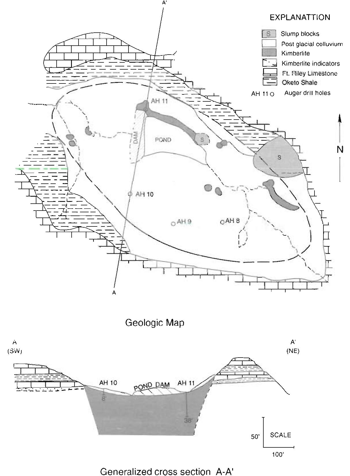 Generalized geologic map and cross section of the fancy