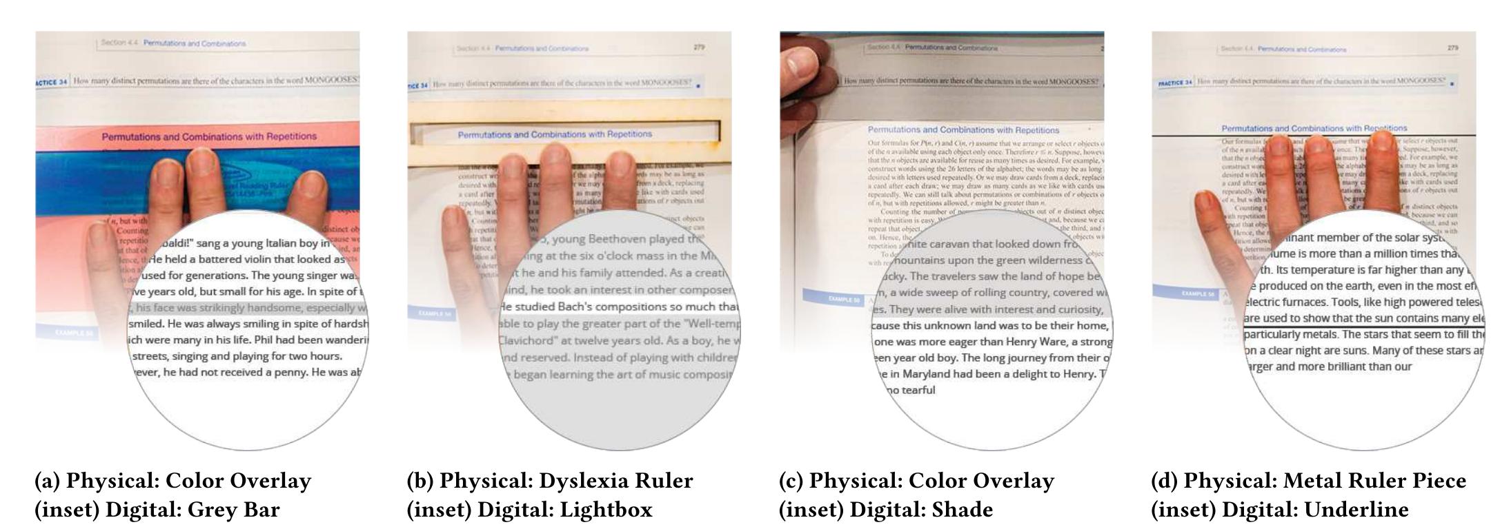 Motivated by existing physical reading rulers (see the
