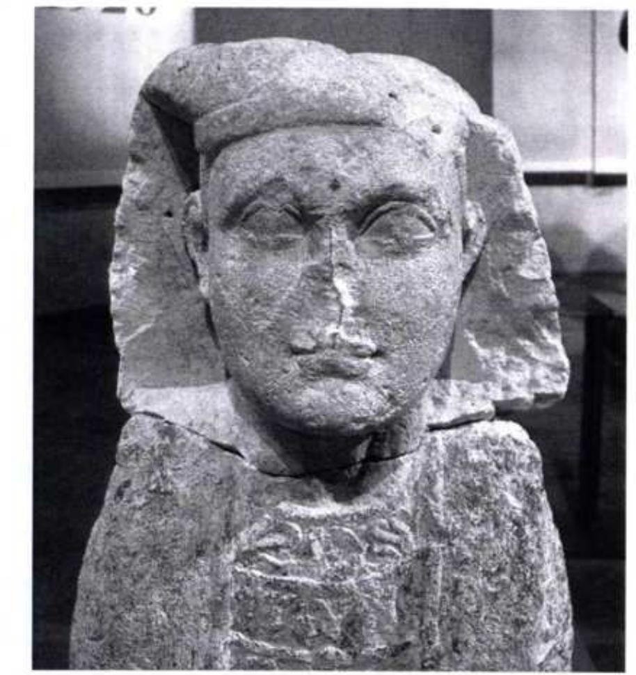 Detail of the head of a sphinx (portrait of ptolemy viii