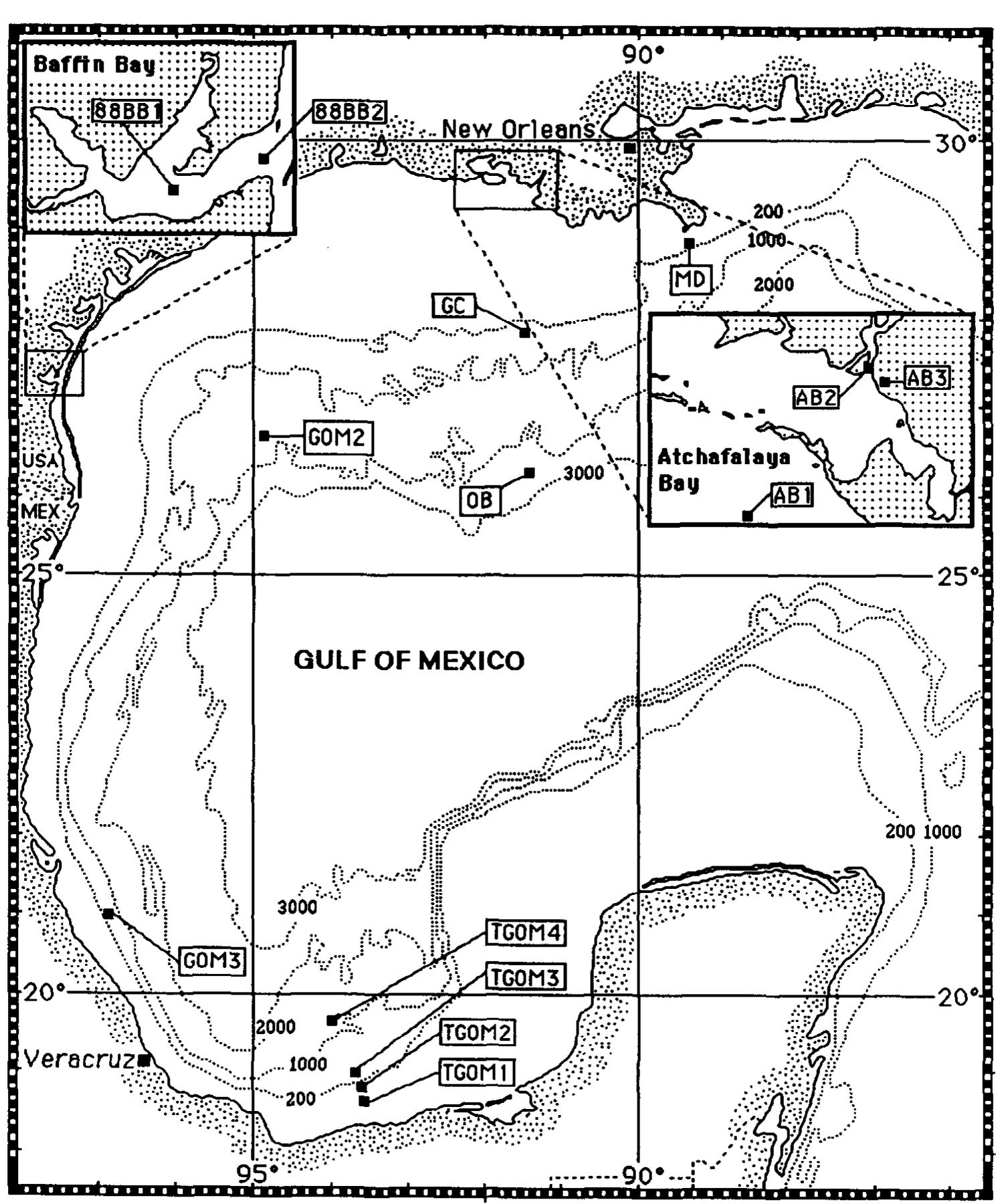 Fic. 1. map of the gulf of mexico showing location of