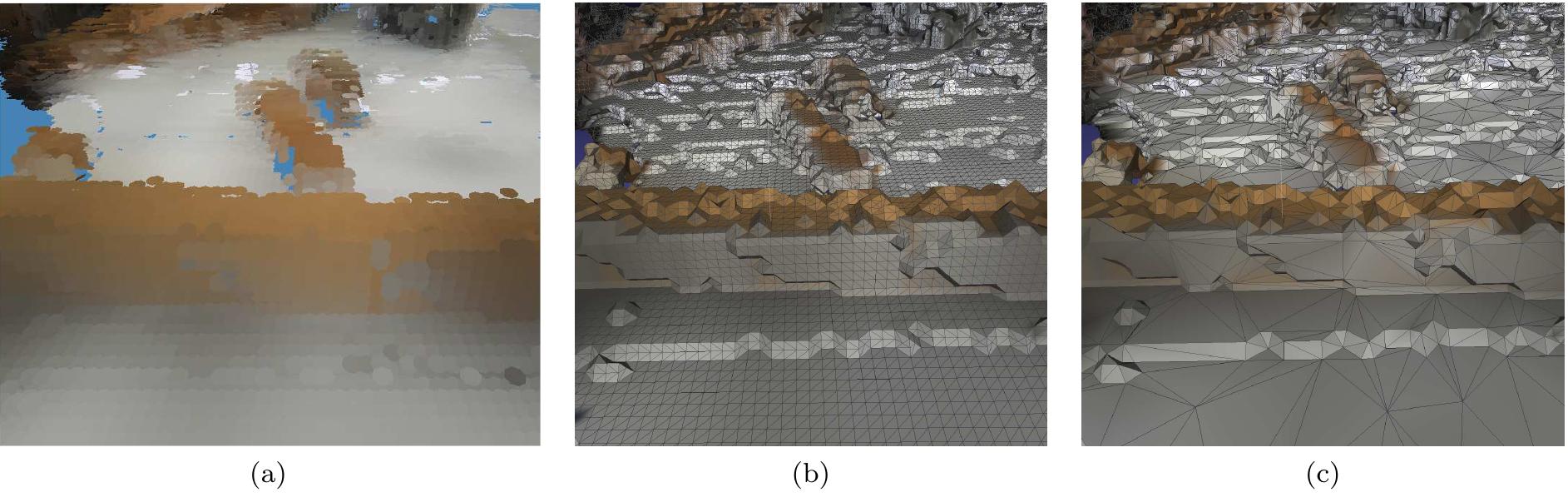 Maps showing the mesh representation of a manipulation voxel