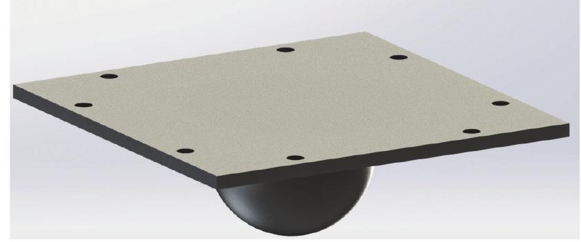 Top part of air bearing. the hemispherical top part of the