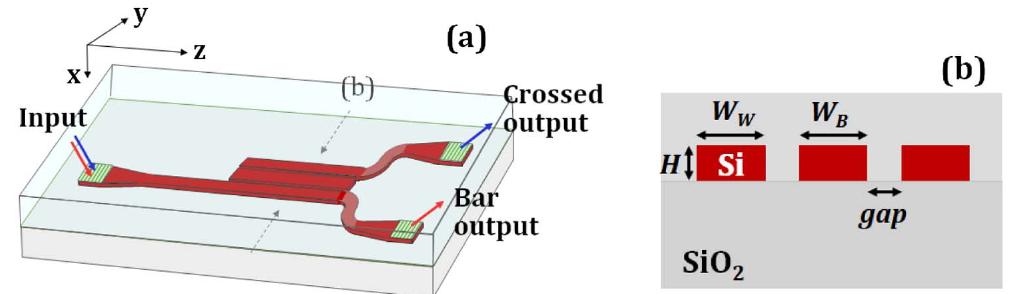 (a) schematic diagram and (b) cross section of the proposed