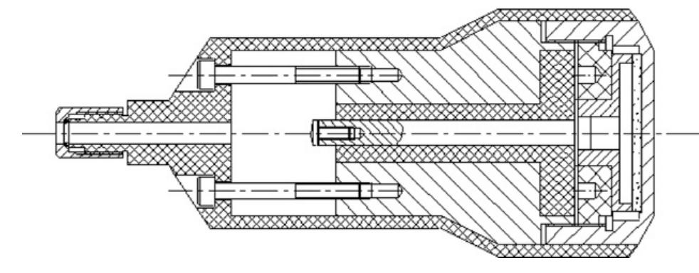 Cross-section of ultrasound piezoceramic transducer.
