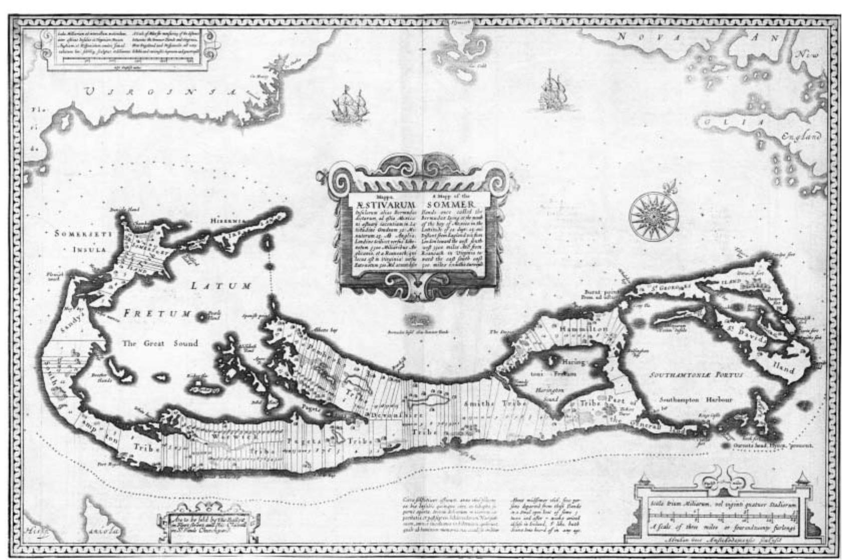 | john speed’s 1626 map of bermuda, based on richard