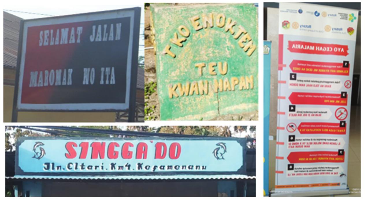 In figure 3 are the use of local languages in public signs.
