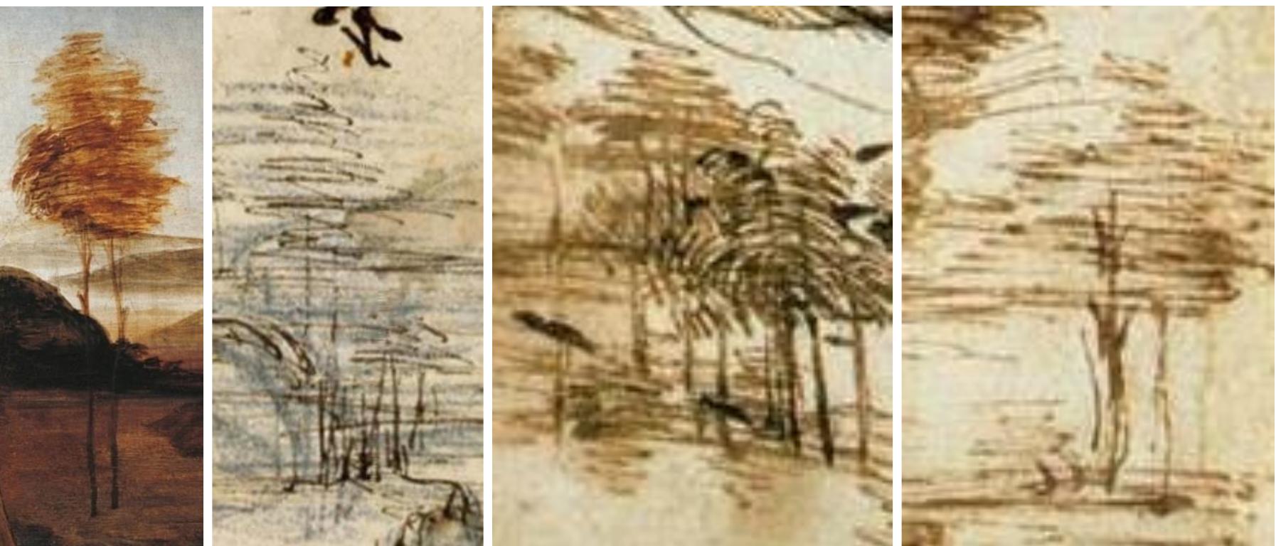 Detail with the two joined trees of the painting. fig. 18.