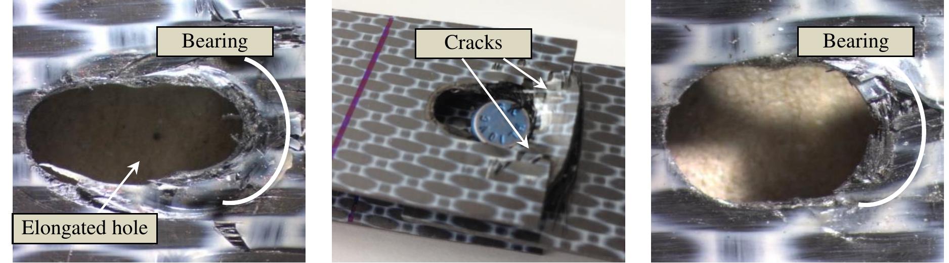Fracture surface of the mechanically fastened joint after