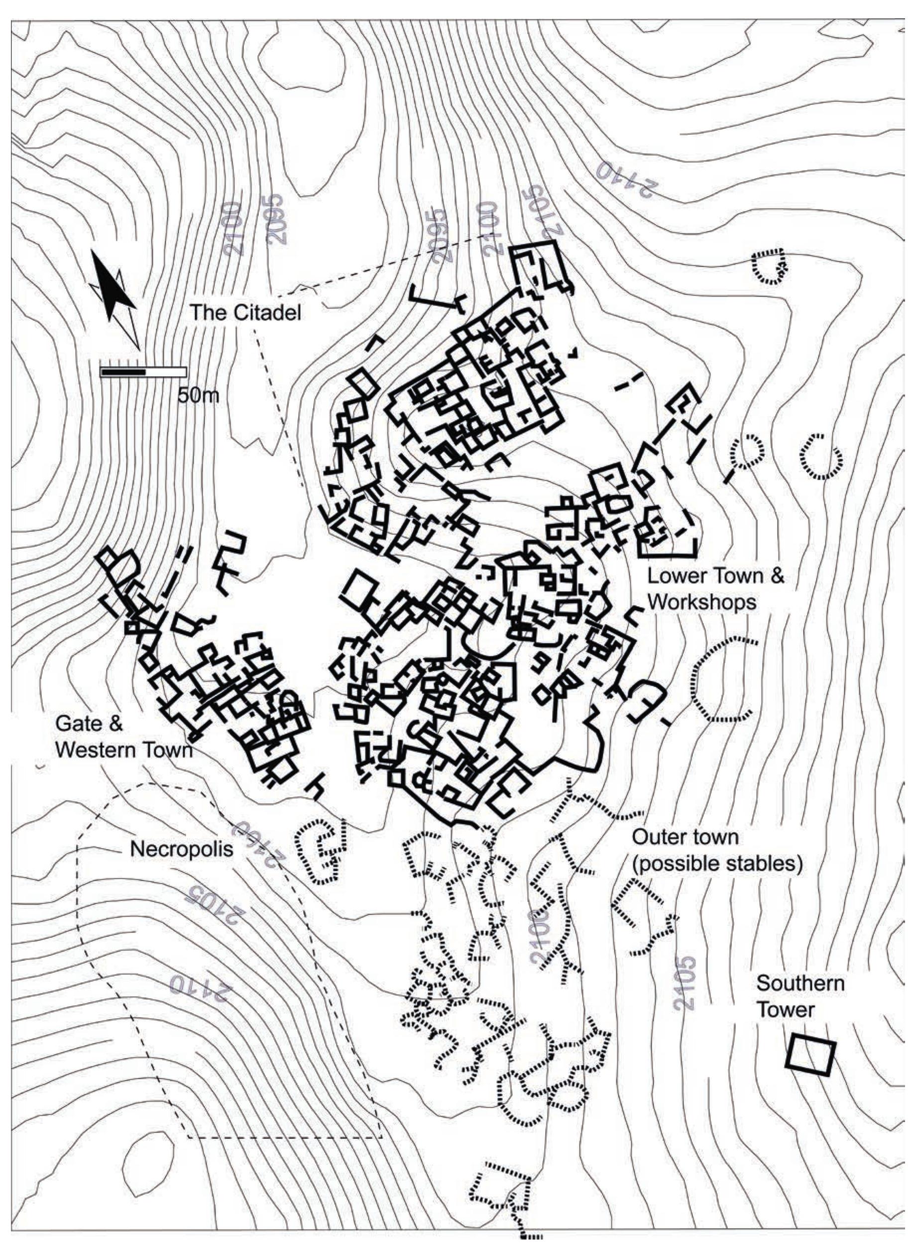 Digitised architectural plan of tashbulak showing the