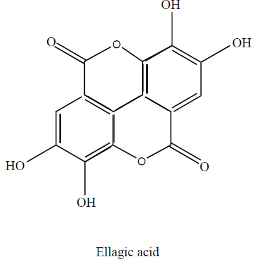 The chemical structure of ellagic acid. ellagic acid is a