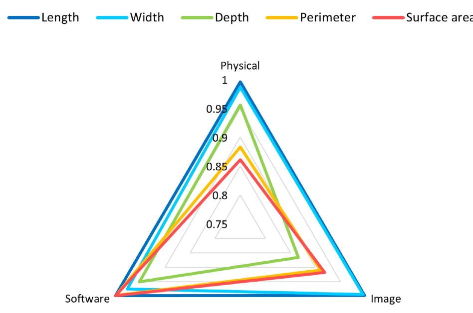 Inter-rater reliability of measurement techniques analyzed