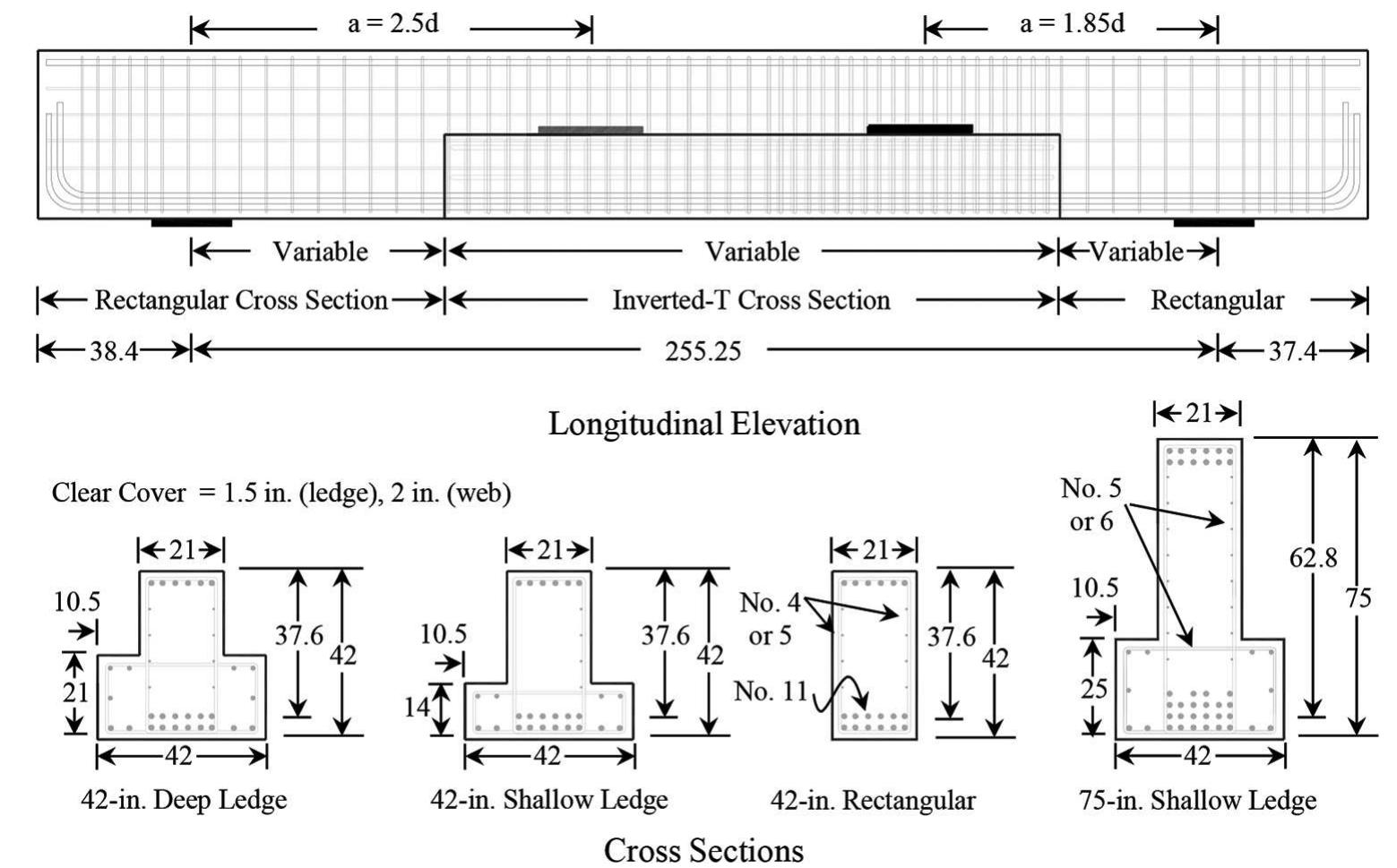 —typical reinforcement layout and dimensions. (note: