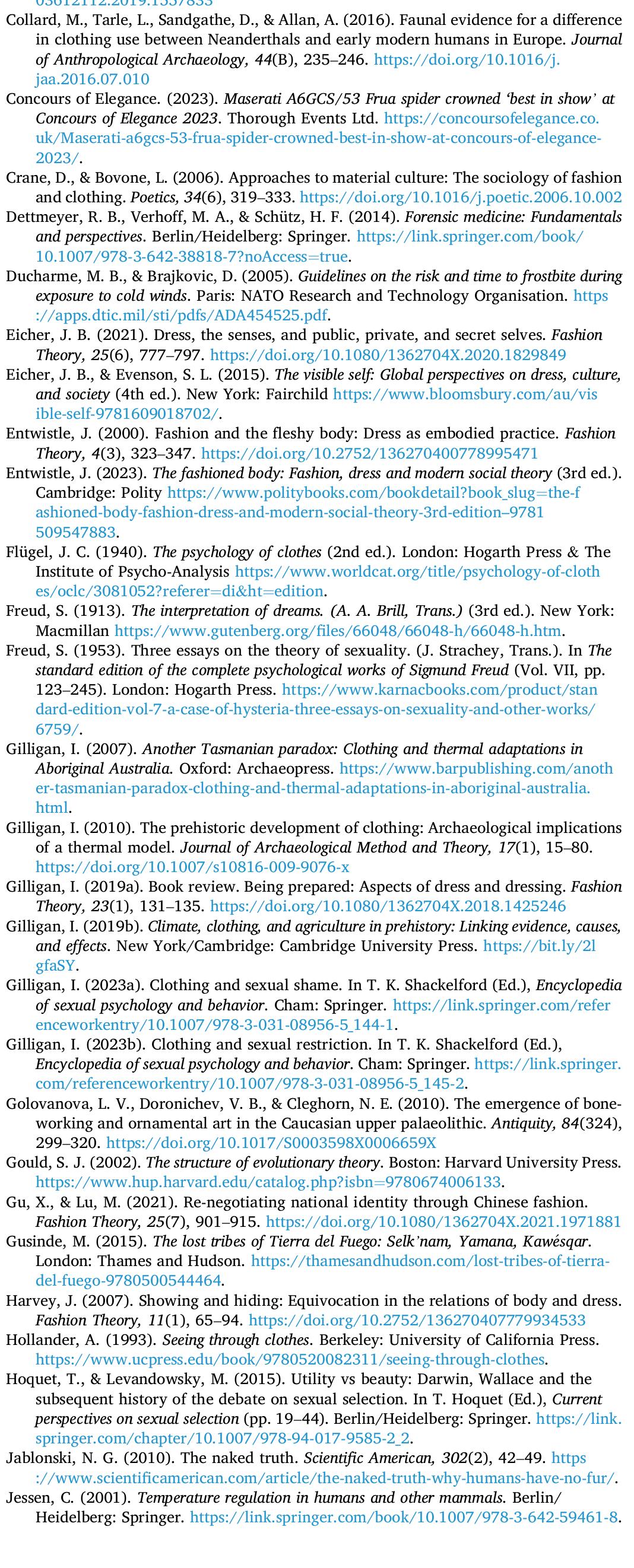 Table 1 - Dress or cover? The origin and meaning of clothing