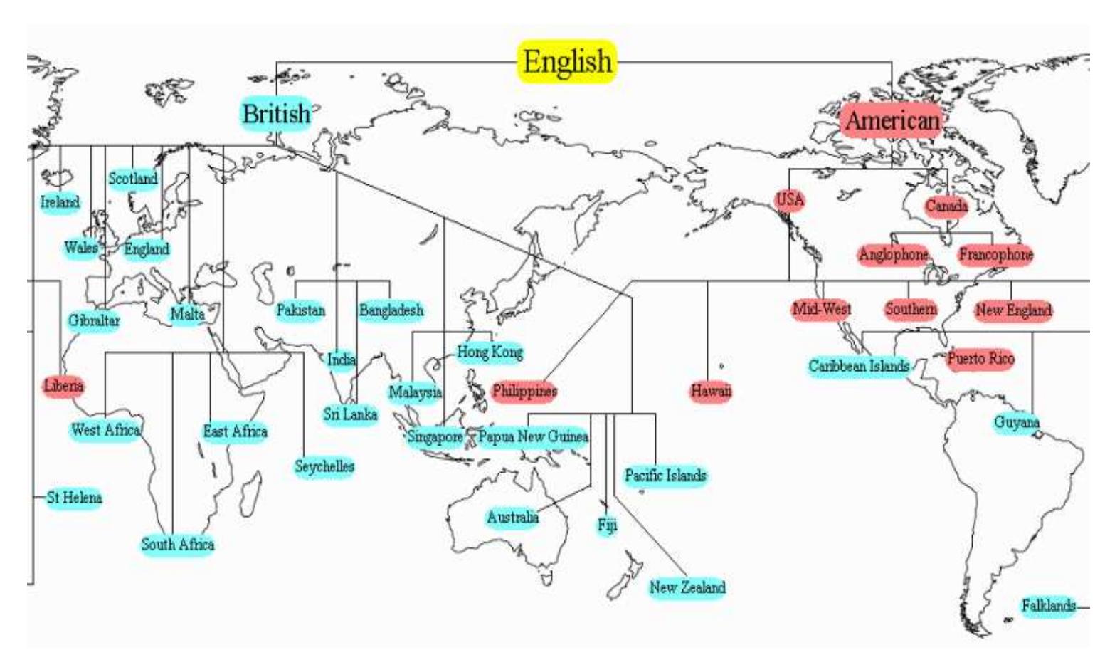 Strevens' world map of english 2.2 mcarthur’s wheel model of