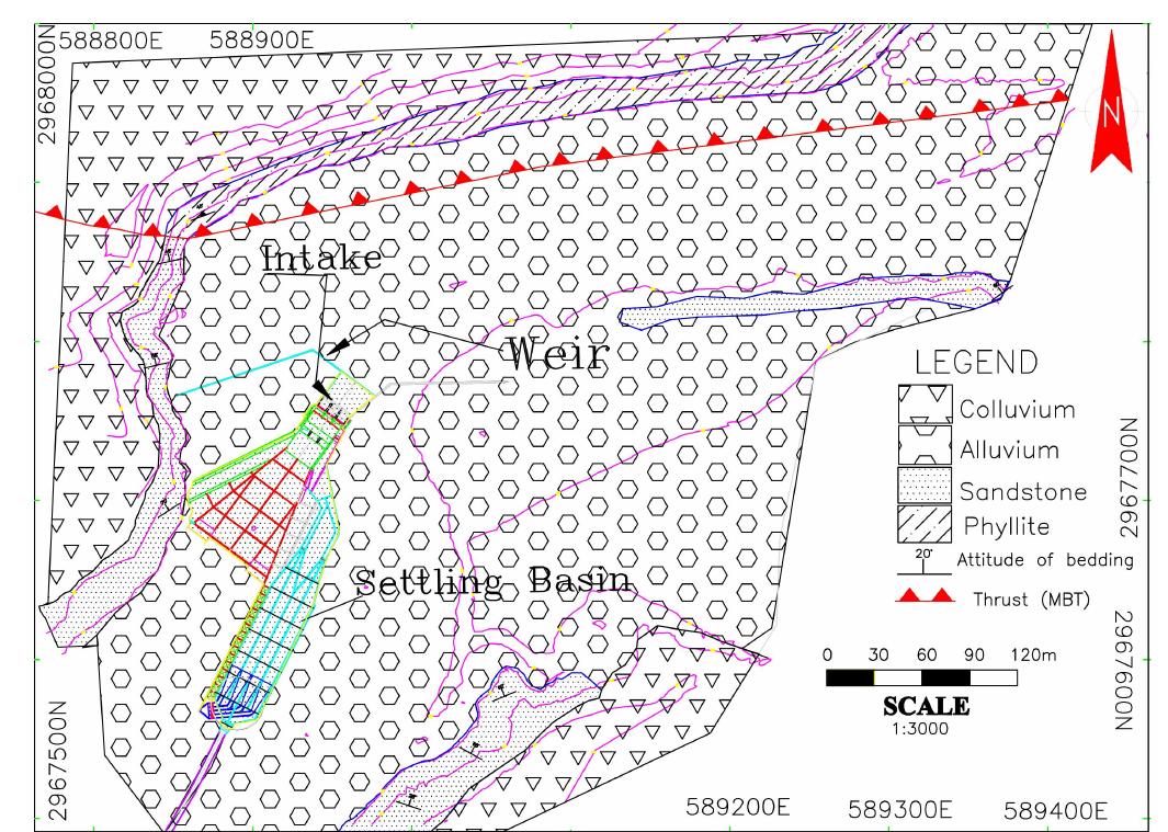 Detail engineering geological map of the wire axis fig. 9:
