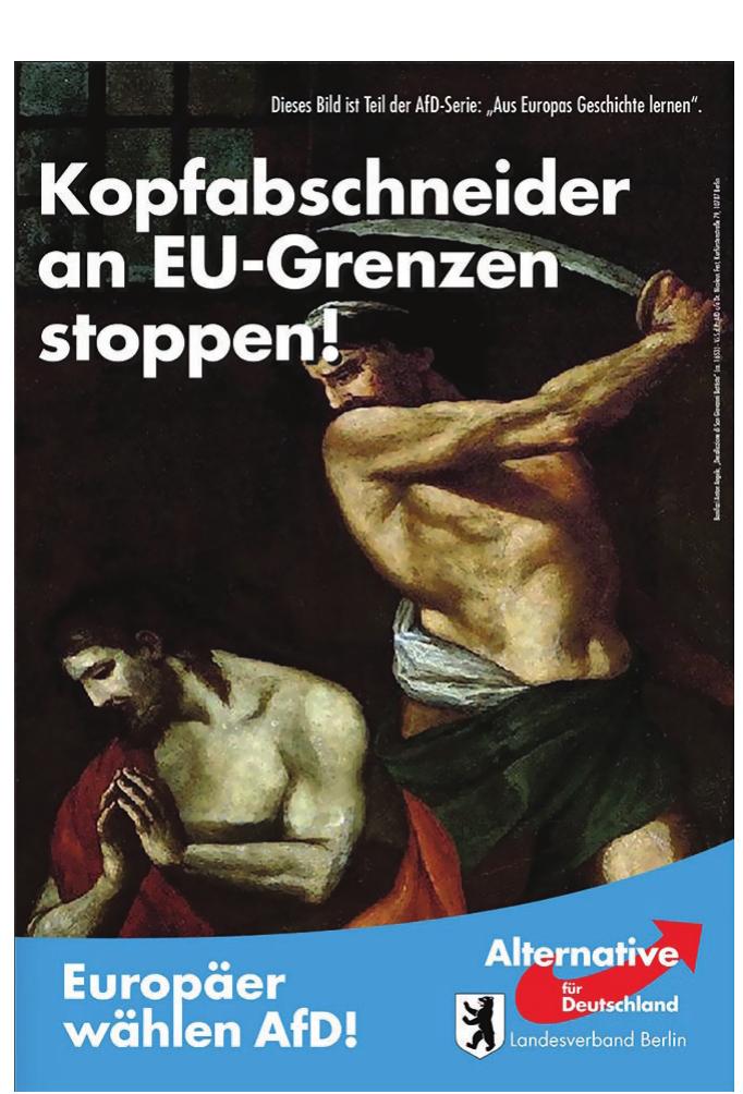 9 afd poster depicting the decapitation of st john the