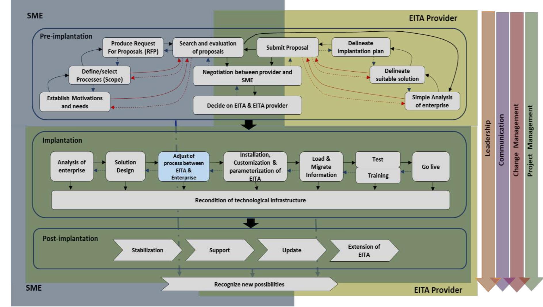 Process model of implantation of eita in the sme the process