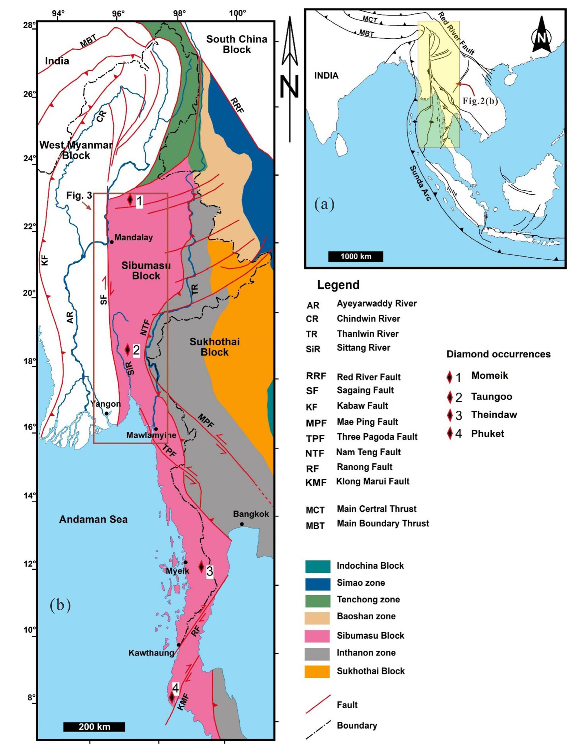 (a) schematic map of southeast asia (bender, 1983) showing