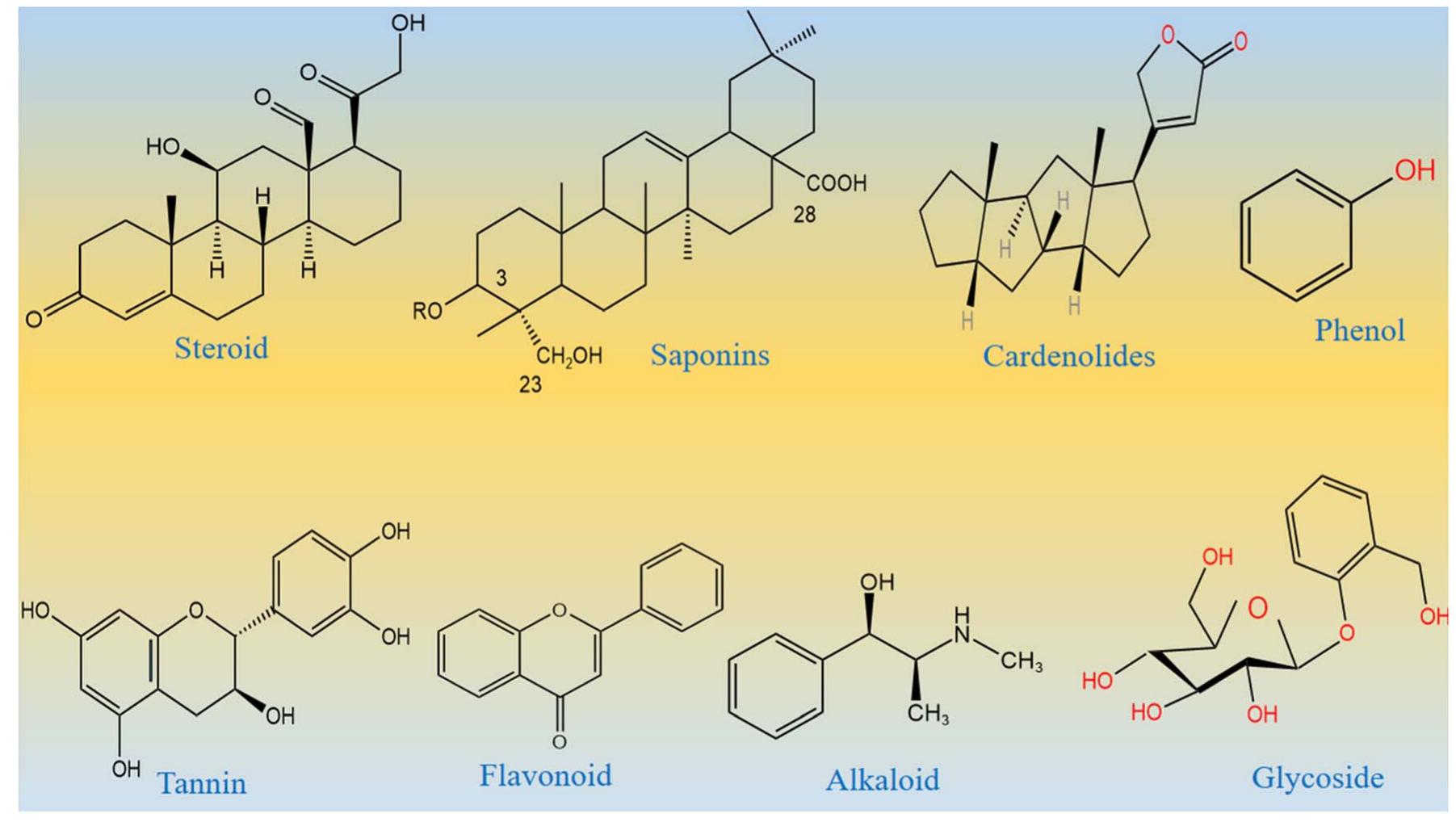 Molecular structures of major phytochemicals of the milky