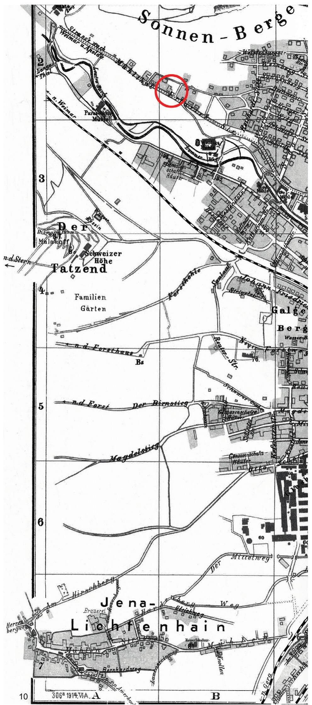 22 western section of map of jena (marker of graef’s