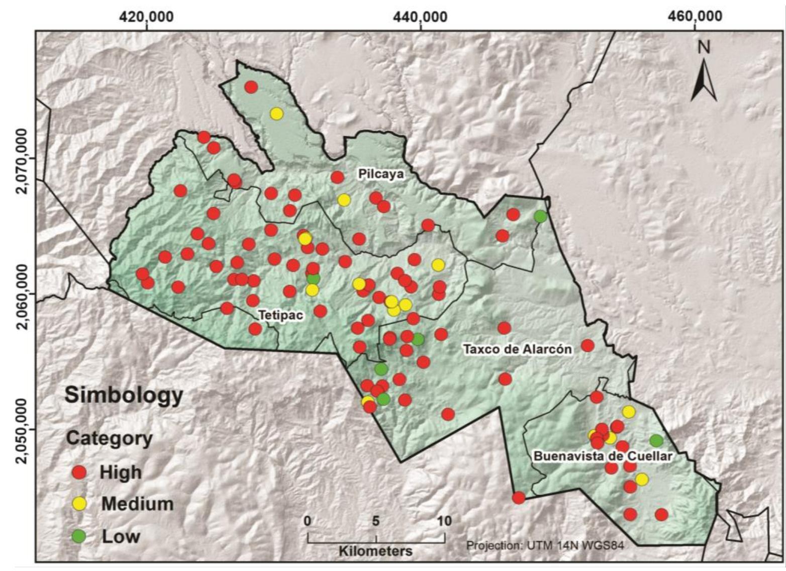 Spring prioritization map of abc. the 37% of springs have