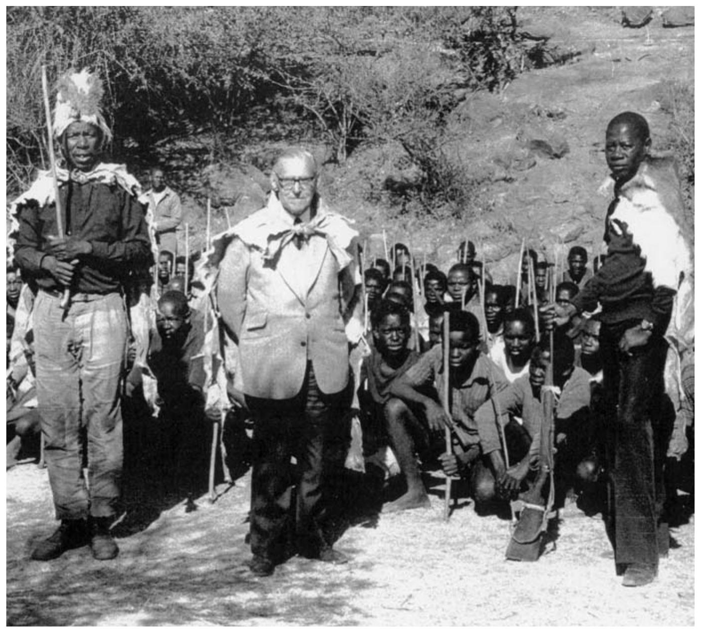 Photograph taken in 1980, on a return visit to botswana, in