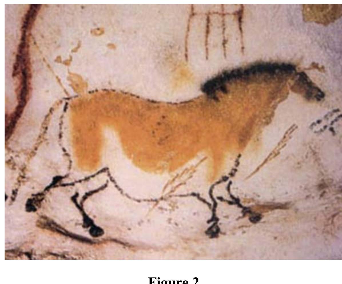 The lascaux cave. the swollen (pregnant) mare heralds the