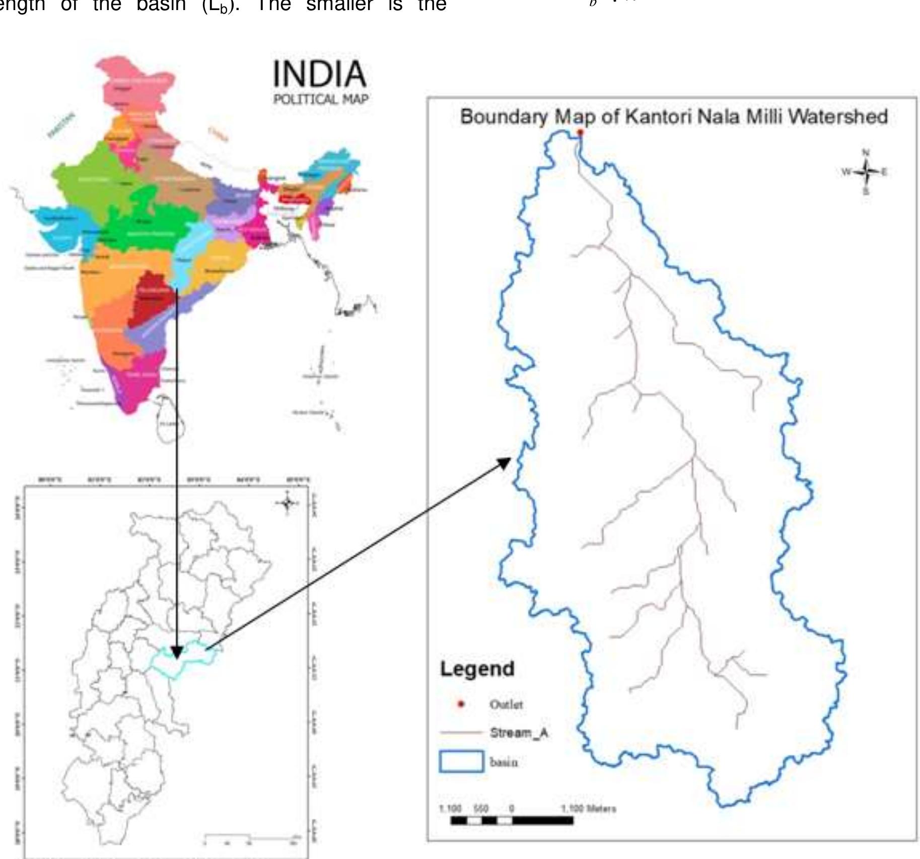 Location map of kantori nala milli watershed bifurcation