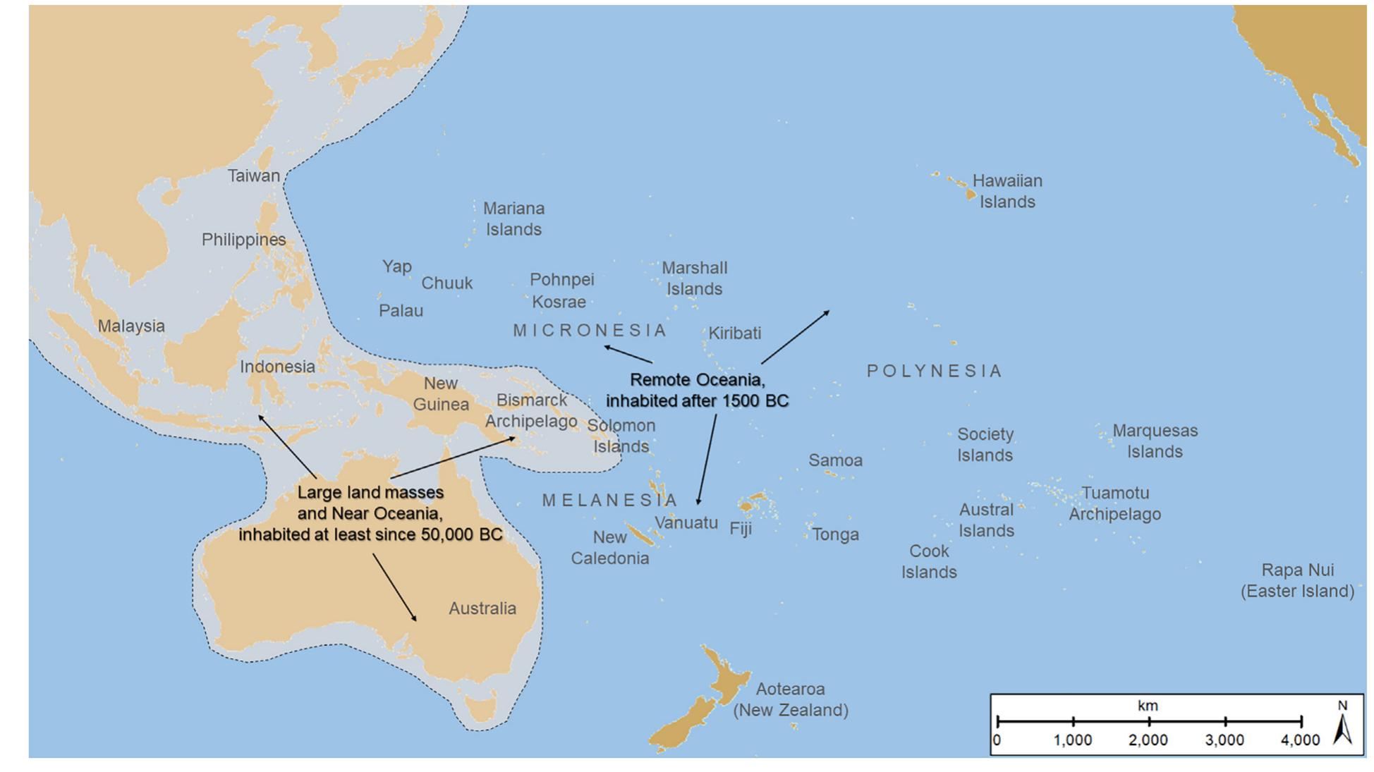 Map of the major geographic regions within and related with