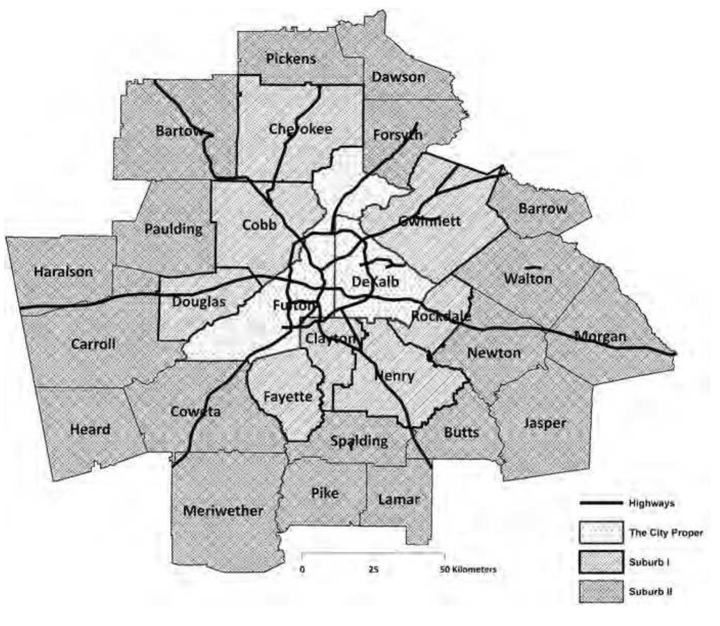 Figure 1 - Geography of Atlanta Through the Lenses of Race,