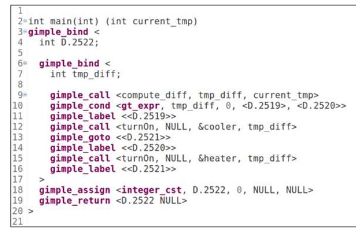 Generated gimple code from c ++ code (figure 6). figure 7