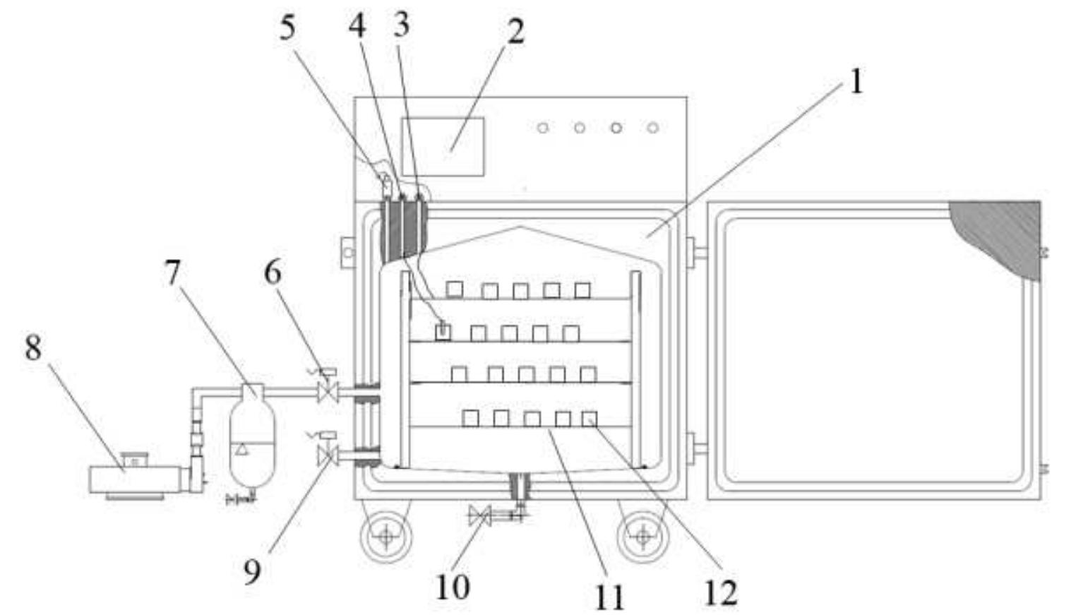 A. system structure chart of pvd. 1, drying chamber; 2,