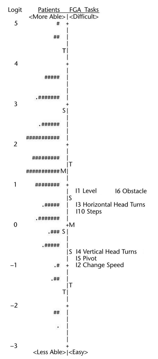 Person-item map without functional gait assessment (fga)