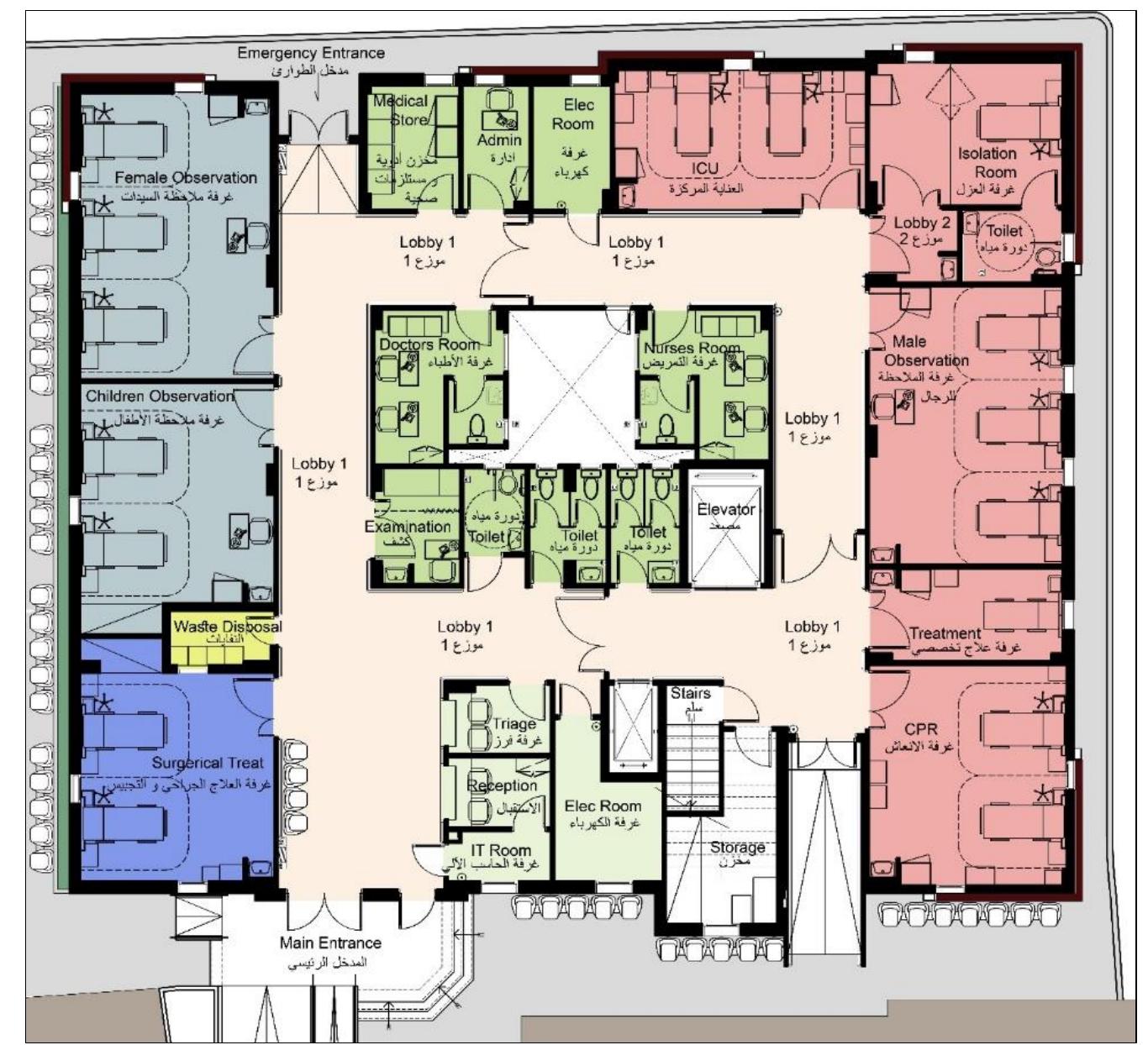 3: the design development plan of the ground floor of the