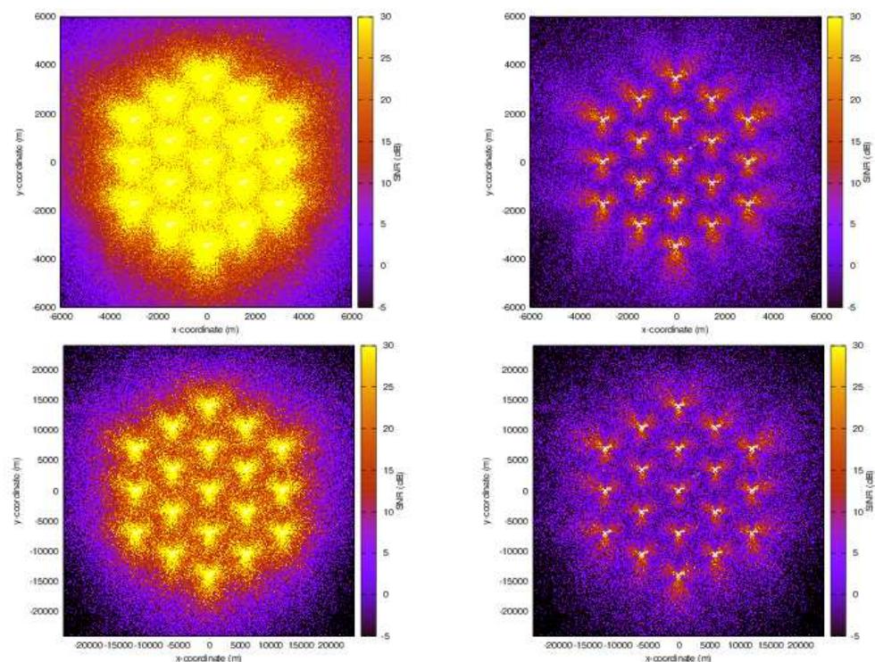 Hexagonal deployment map example top: uma, bottom: rma,