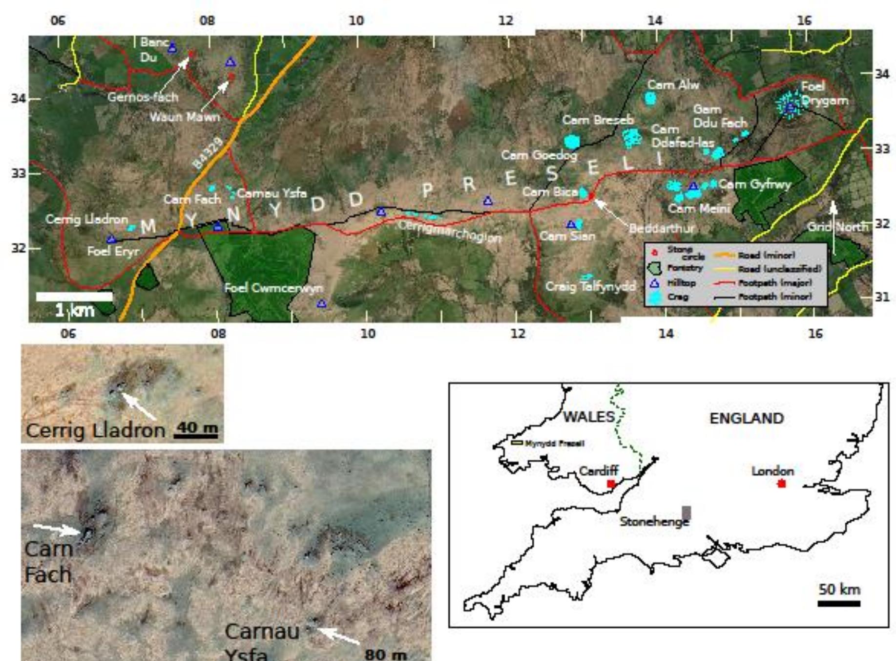 Figure 1 - Identification of the source of dolerites used at