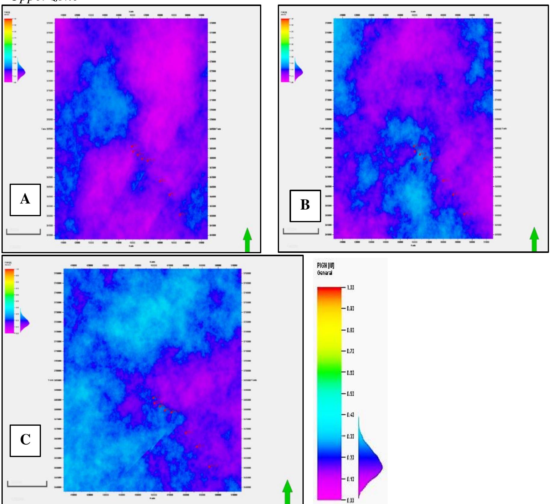 - the figures show the porosity distribution maps in the: a.