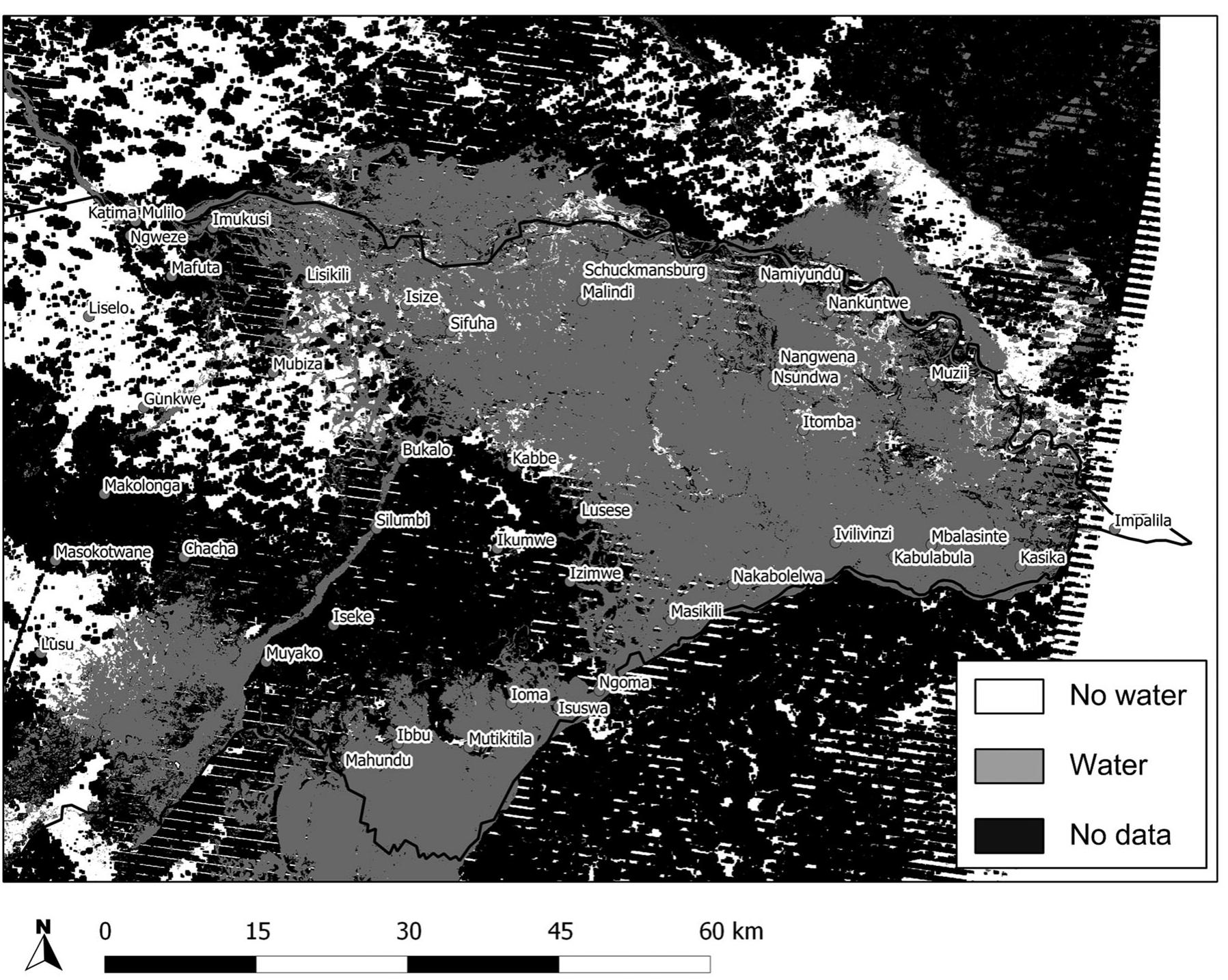 An example of a maximum flood extent map for the year 2009