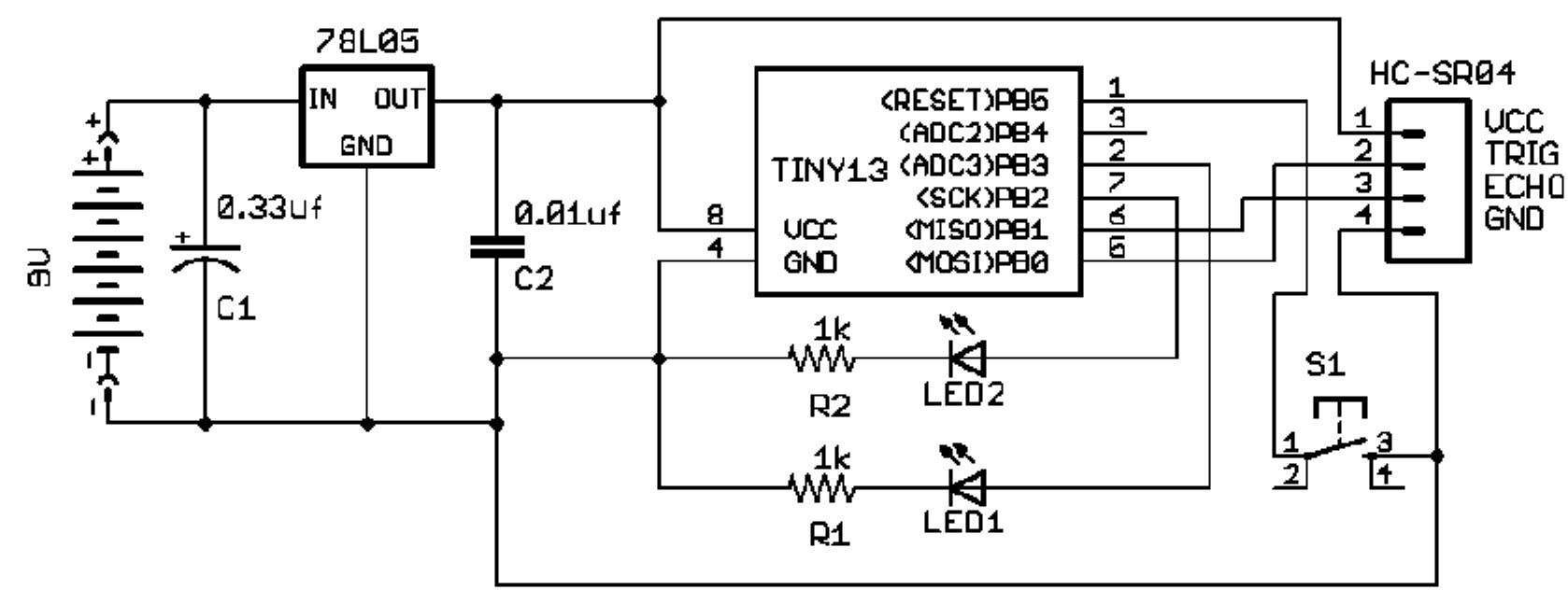 1 schematic diagram of hc-sr04 ultrasonic sensor