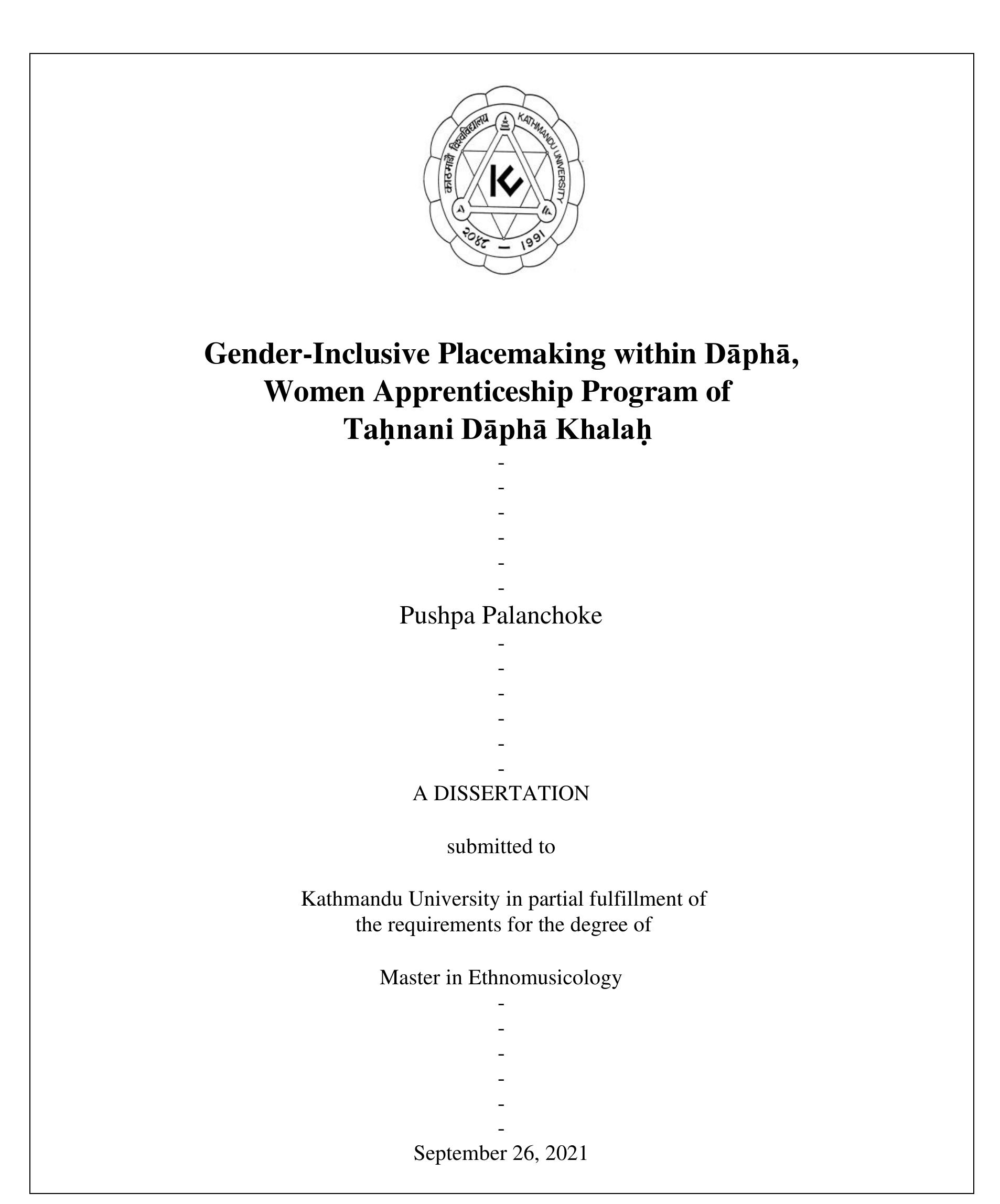Figure 1 - Gender-Inclusive Placemaking within Dāphā, Women