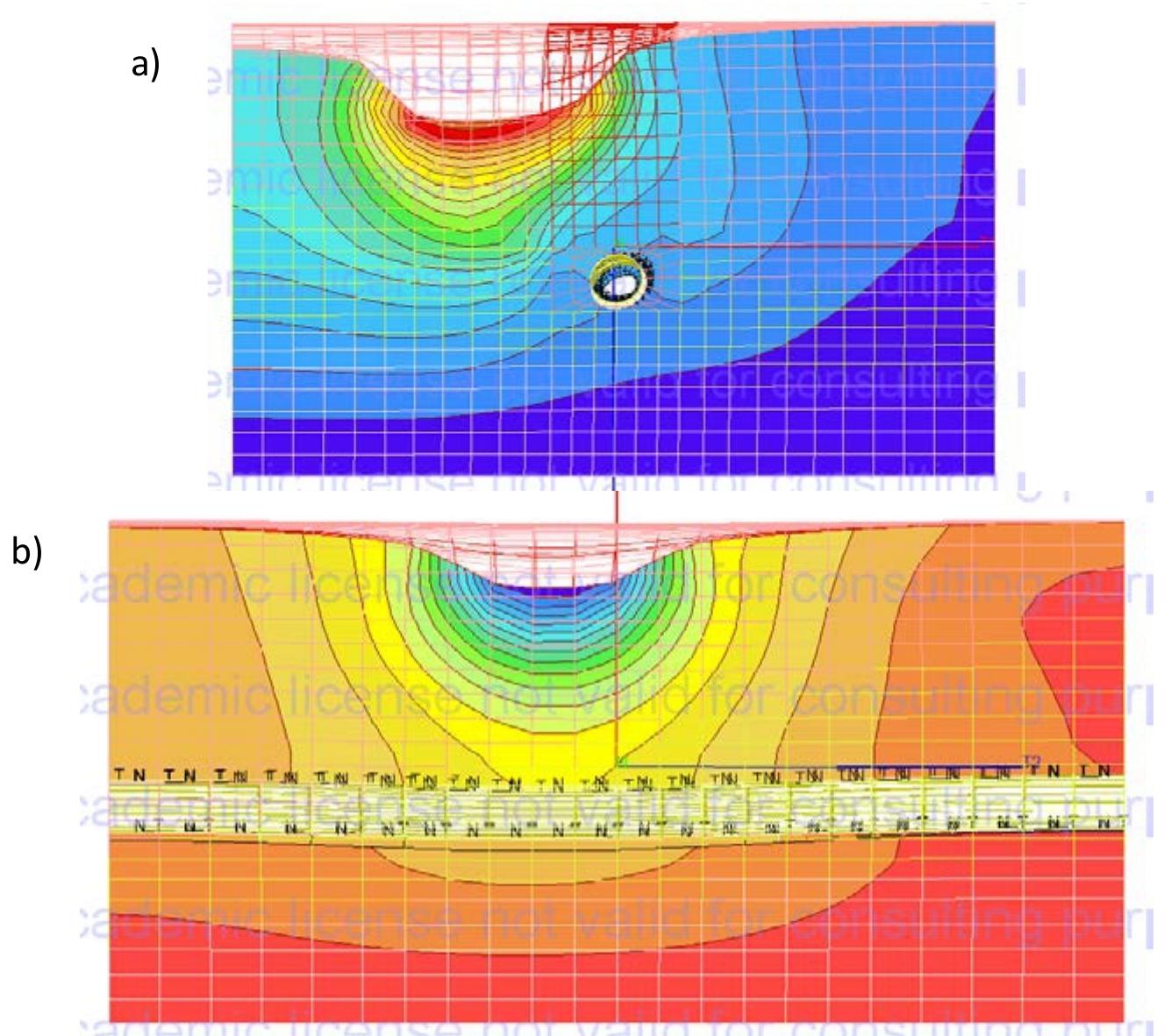 Maps of vertical displacements directly in the load working