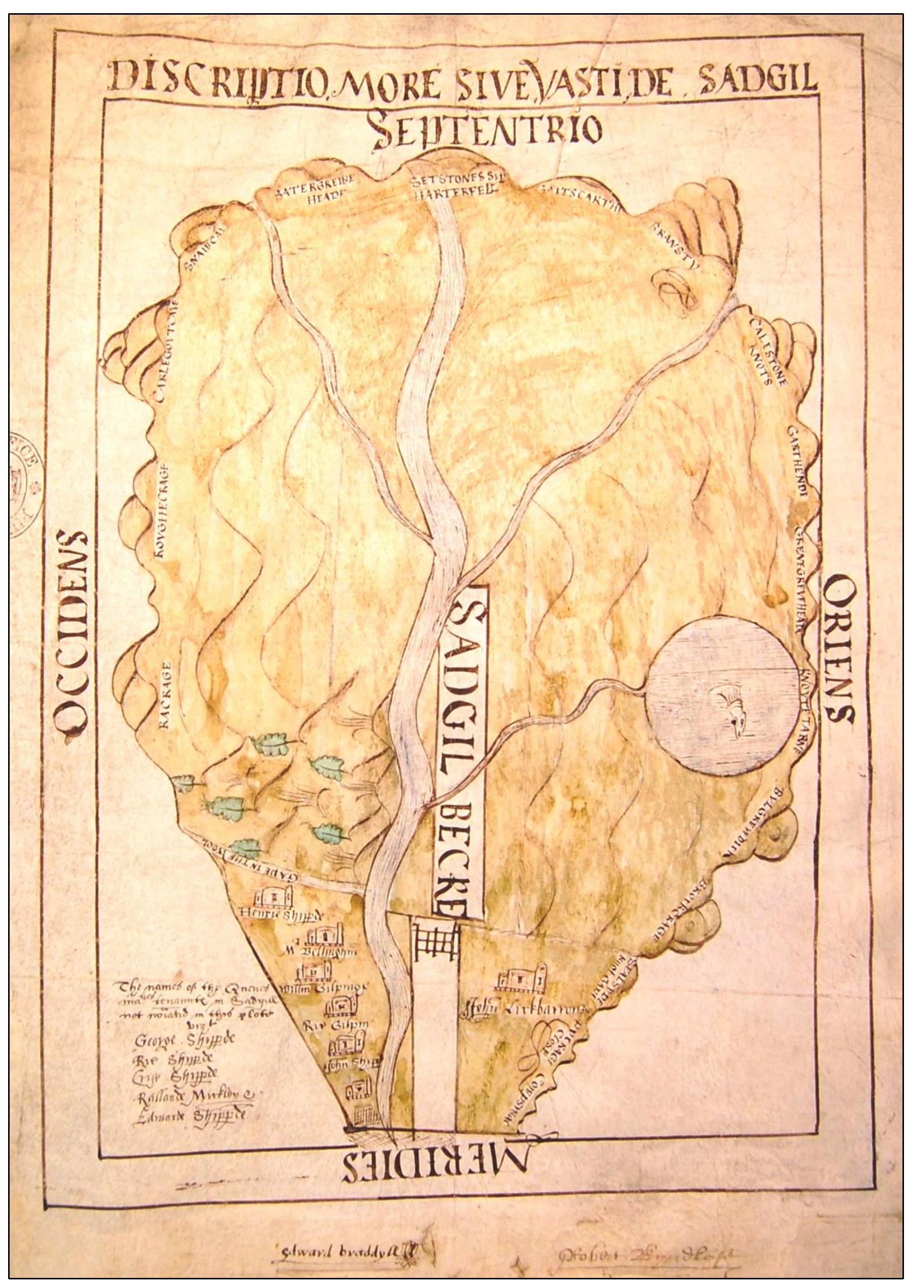 29. one of three maps of longsleddale, dated 1578 (tna