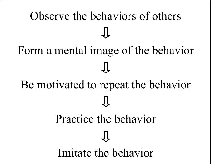 3. steps showing bandura’s theory of learning through