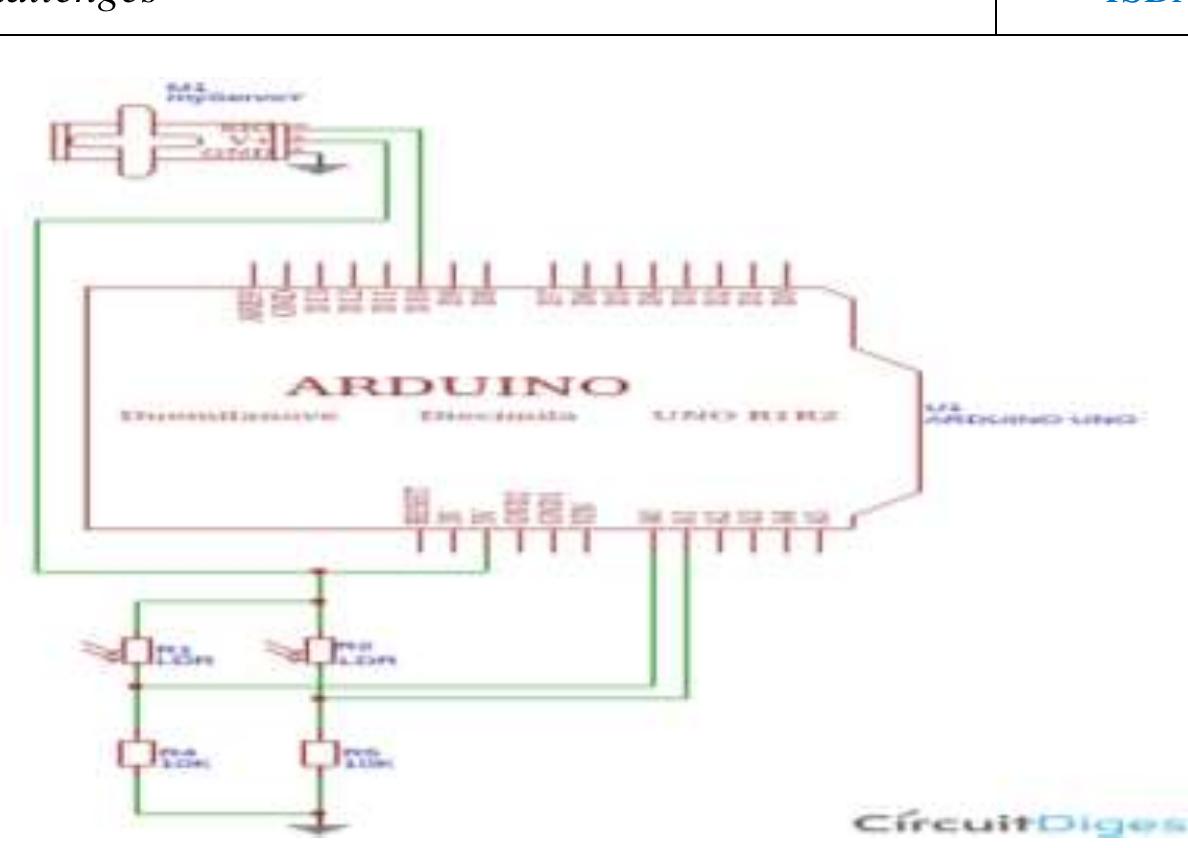 The system consists of two light sensors ldr1 and ldr2.